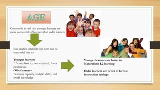 DIFFERENCES IN LEARNERS | PPTX