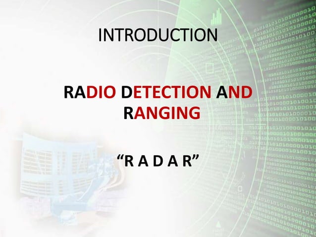 Radar presentation | PPTX | Physics | Science