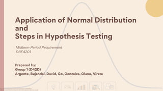 Application of Normal Distribution and Steps in Hypothesis Testing | PDF