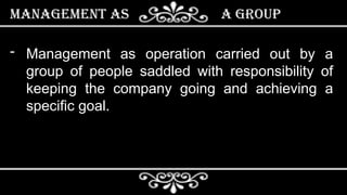 PERSONALITIES AND DEFINITIONS OF MANAGEMENT CFLM2 | PPTX