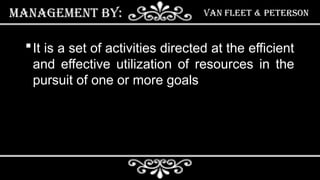 PERSONALITIES AND DEFINITIONS OF MANAGEMENT CFLM2 | PPTX