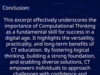 Principle II: Use Computational Thinking as a Foundation | PPT