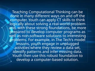 Principle II: Use Computational Thinking as a Foundation | PPT