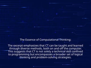 Principle II: Use Computational Thinking as a Foundation | PPT