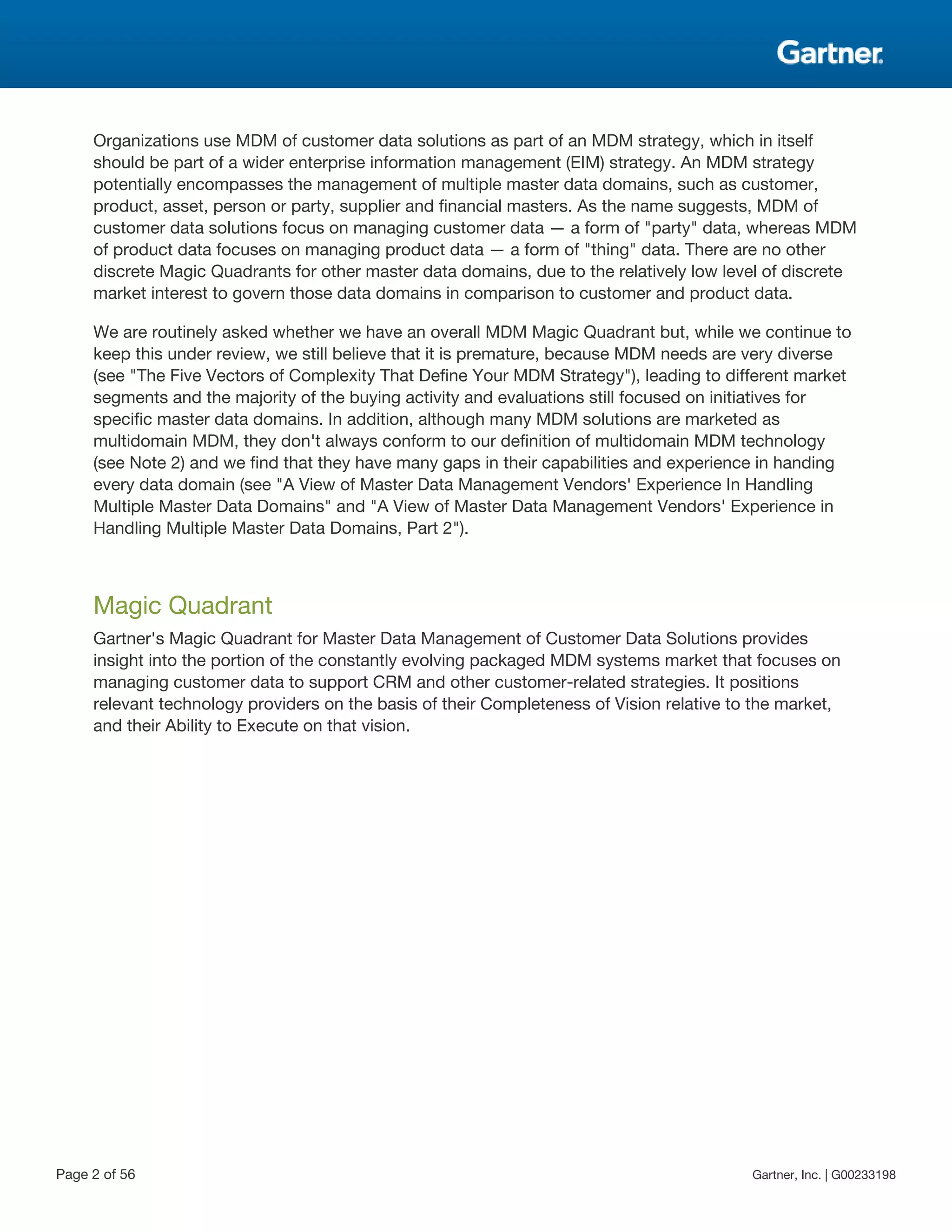 G10.2012 magic quadrant for master data management (mdm) of customer ...