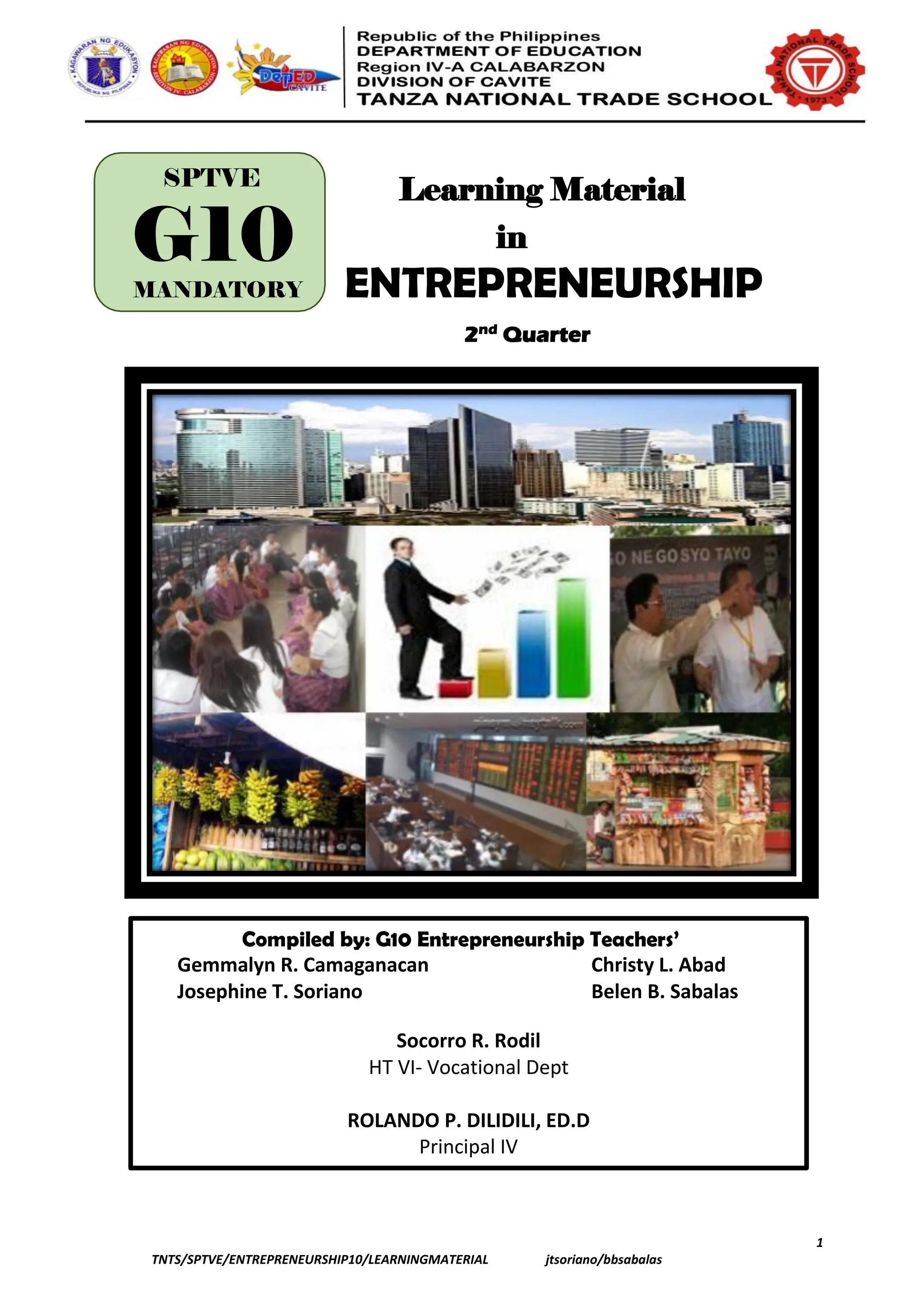 G10-2ND-Quarter-ENTREPRENEURSHIP grade 10 | PDF