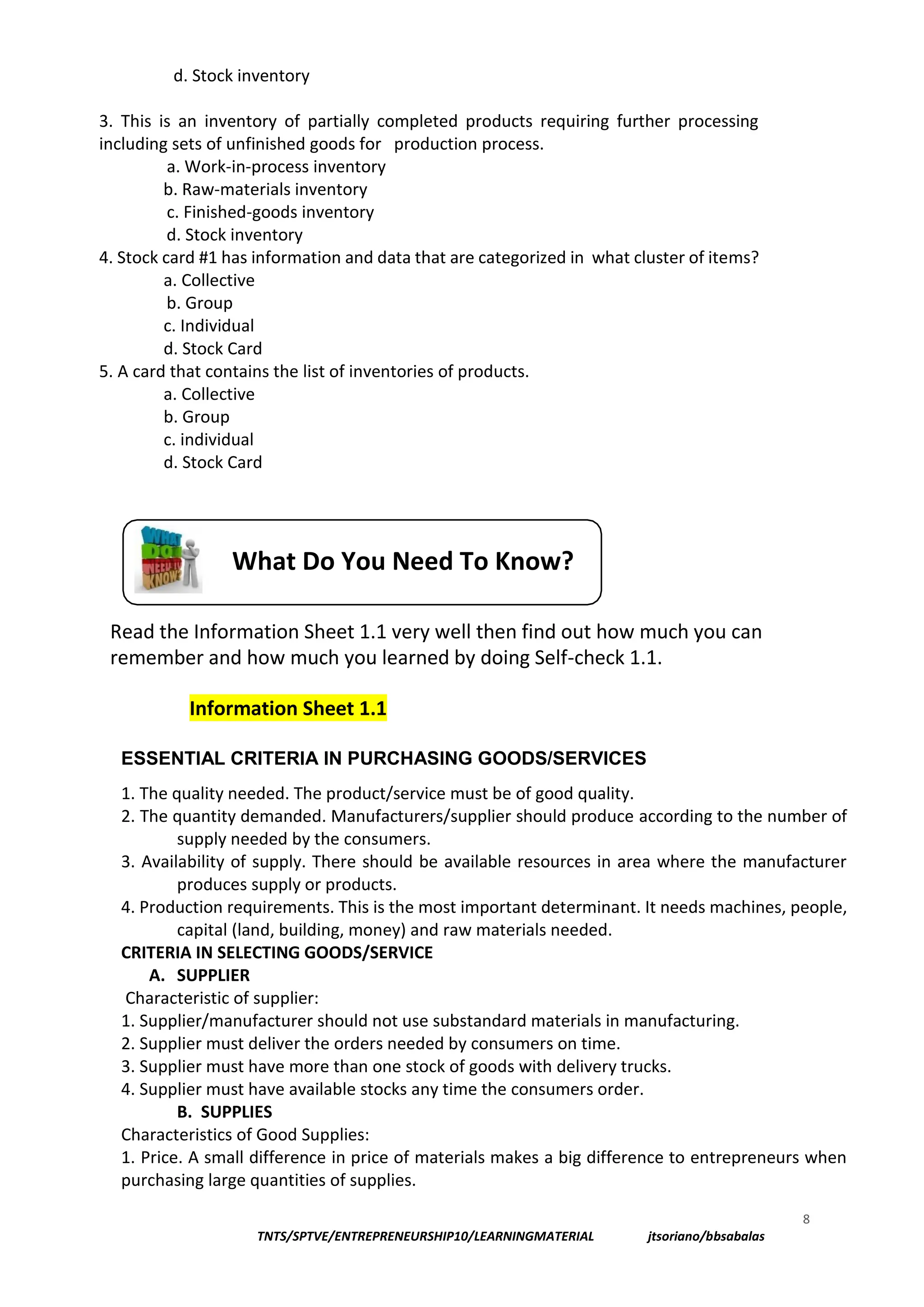 G10-2ND-Quarter-ENTREPRENEURSHIP grade 10 | PDF