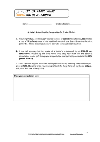 G10-2ND-Quarter-ENTREPRENEURSHIP grade 10 | PDF