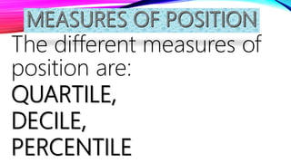measures of position - grade 10 math | PPTX