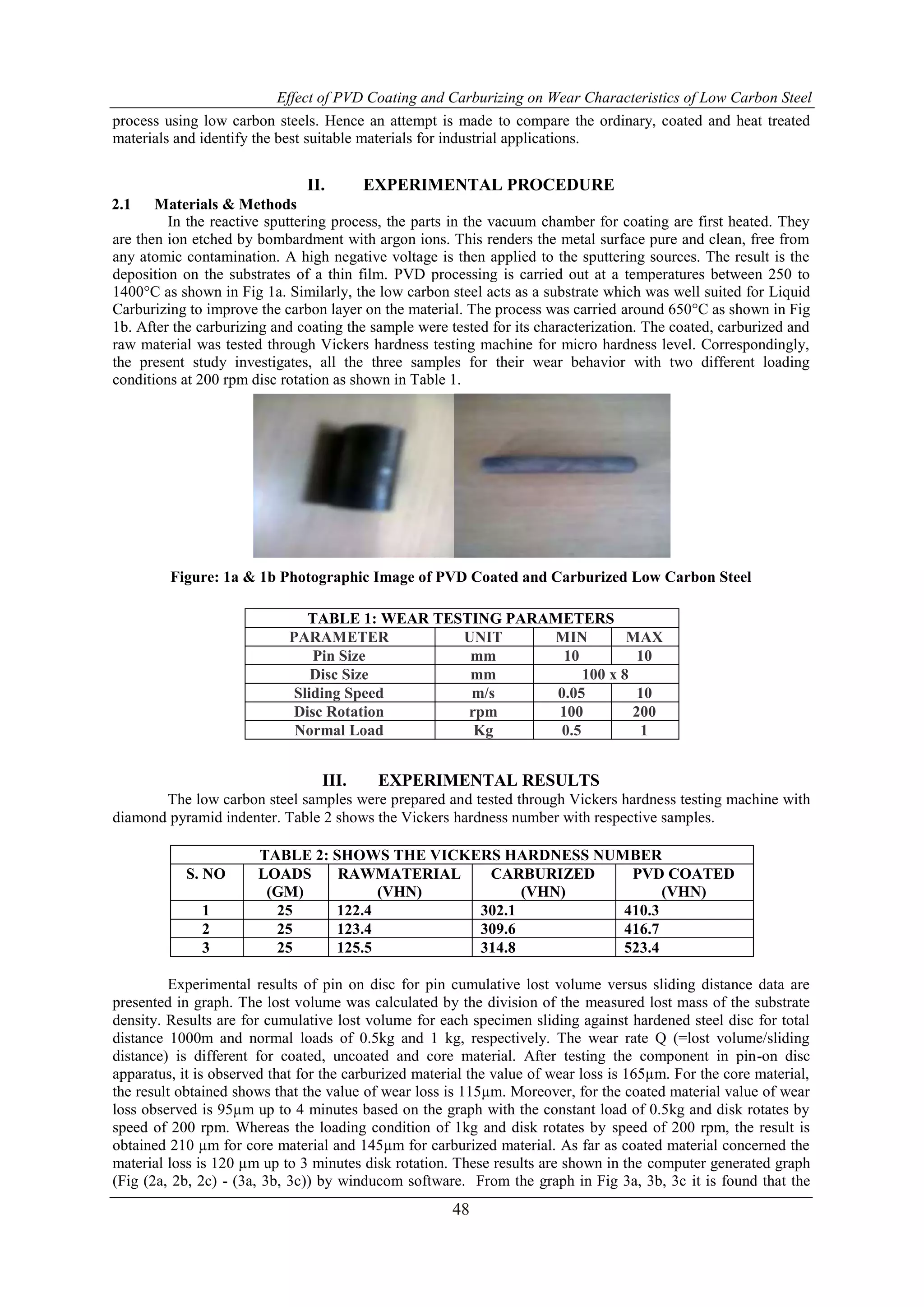 Effect of PVD Coating and Carburizing on Wear Characteristics of Low ...
