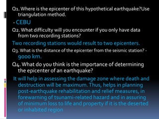LOCATING THE EPICENTER/DIVERGENT BOUNDARY PPT | PPTX