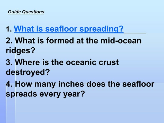 seafloor spreading theory | PPT