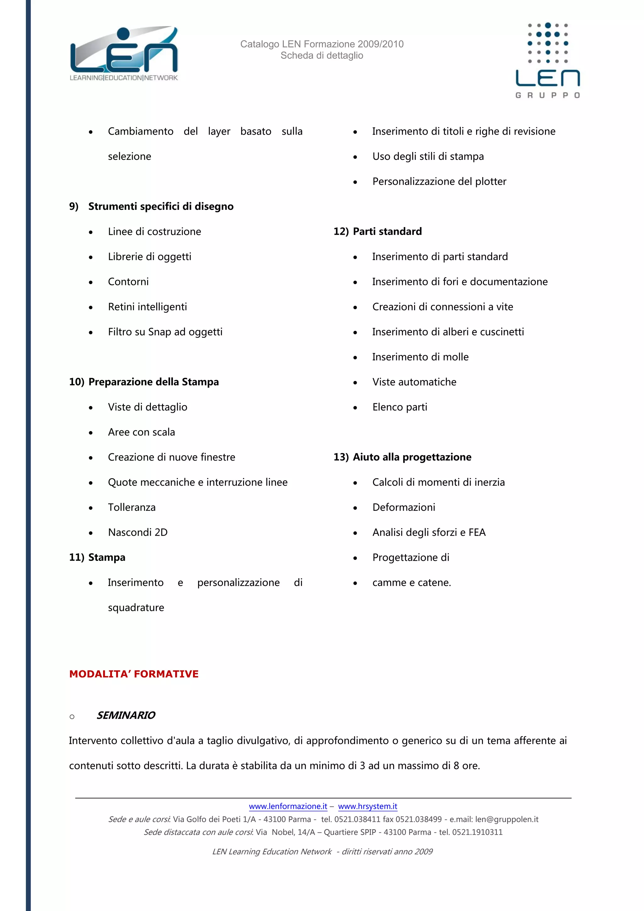 Autodesk mechanical desktop - Scheda corso LEN | PDF