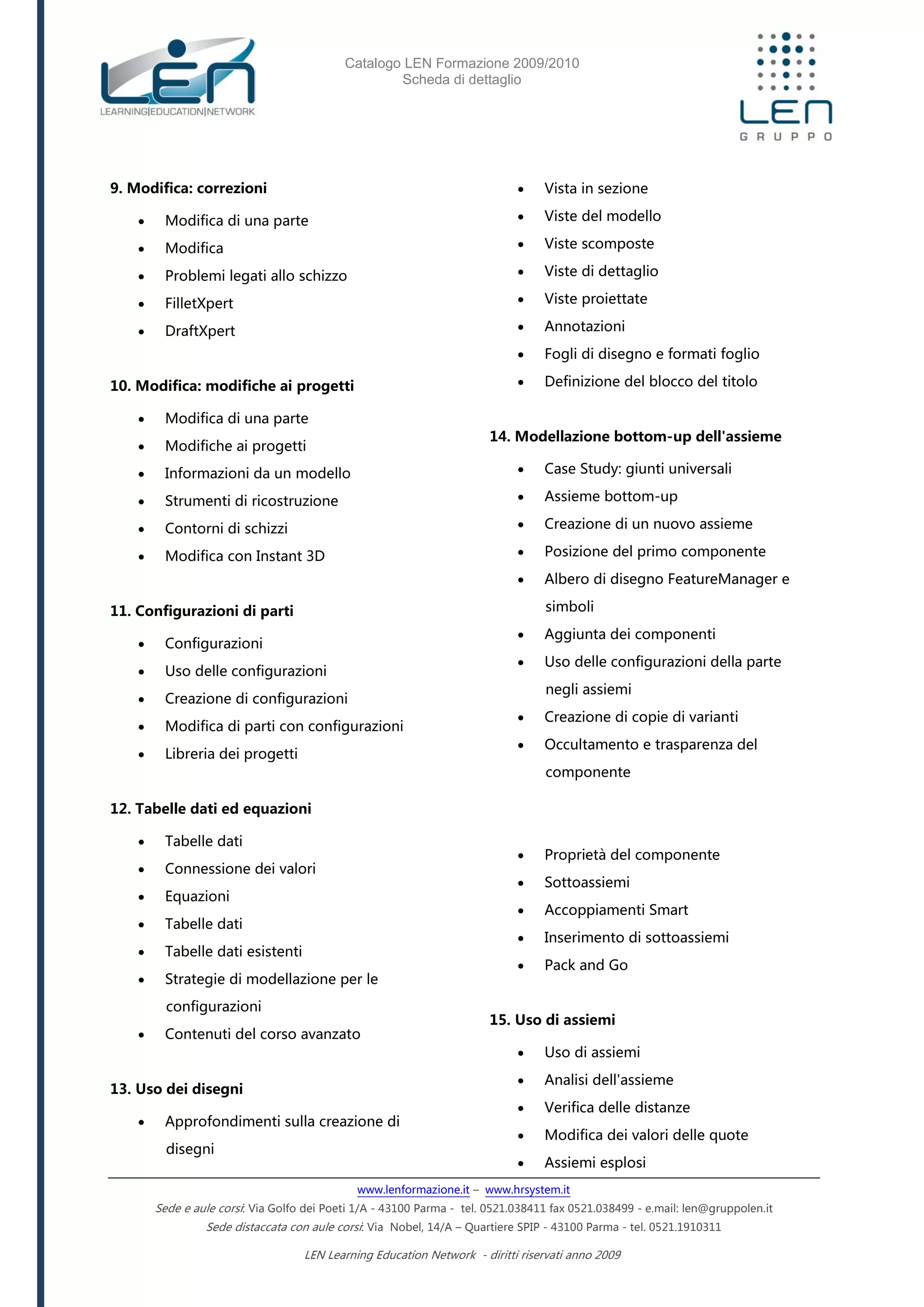 Solidworks base - Scheda corso LEN | PDF