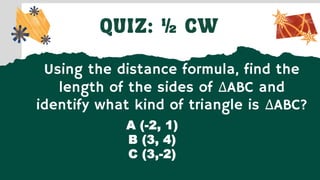 Grade Ten (10) Distance Formula Presentation | PDF