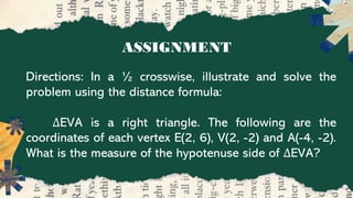 Grade Ten (10) Distance Formula Presentation | PDF