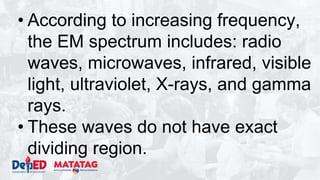 G10 Electromagnetic Spectrum power point | PPTX | Physics | Science