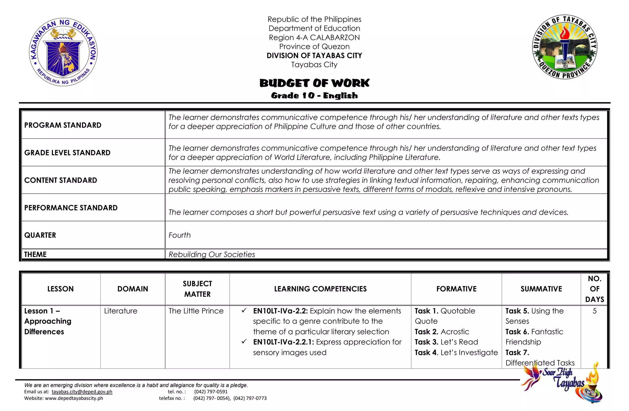 G10 English Budget of Work 4th Quarter.pdf