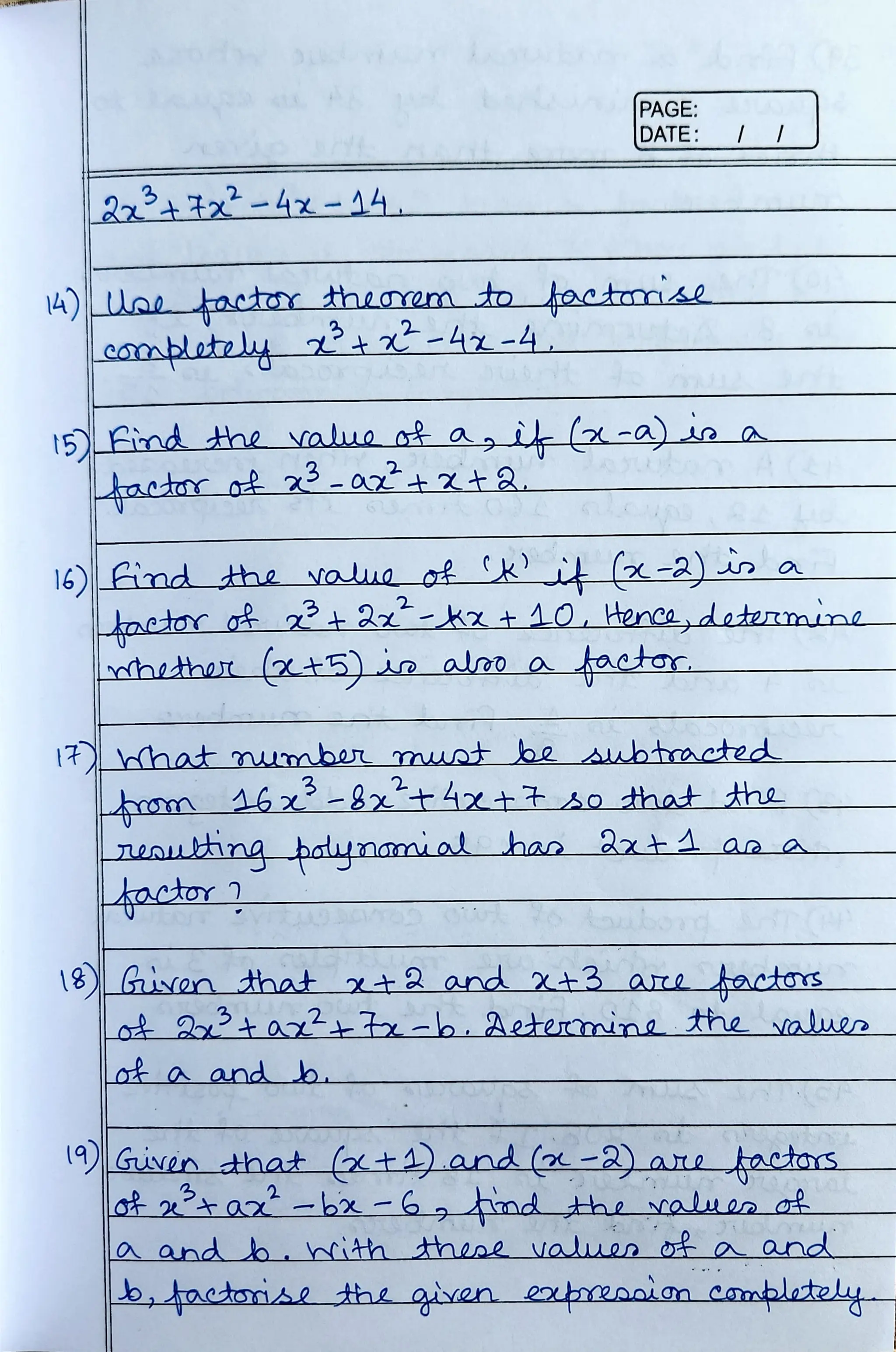 ICSE Grade 10 Mathematics Factorisation Worksheet (MLA) | PDF