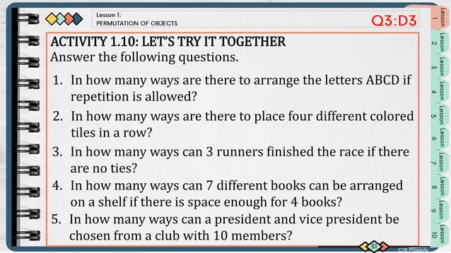 G10m Q3 L1 Permutation Of Objects Grade 10 Pptx