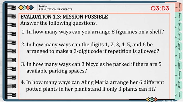 G10m Q3 L1 Permutation Of Objects Grade 10 Pptx