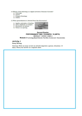 G10 mapeh week 7 and 8 performance task 1st quarter copy copy | DOCX