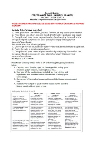 G10 mapeh week 7 and 8 performance task 1st quarter copy copy | DOCX