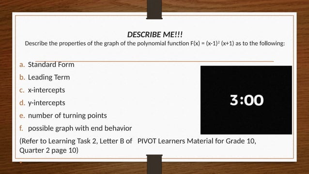 G10 Math Q2 Week 1- Graph of Polynomial Functions.pptx | Physics | Science