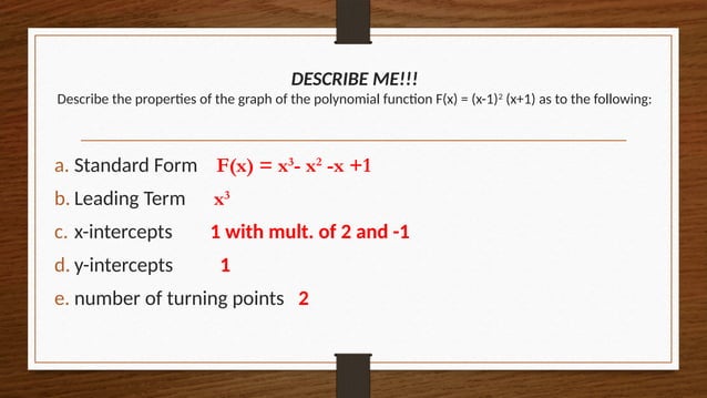 G10 Math Q2 Week 1- Graph of Polynomial Functions.pptx | Physics | Science