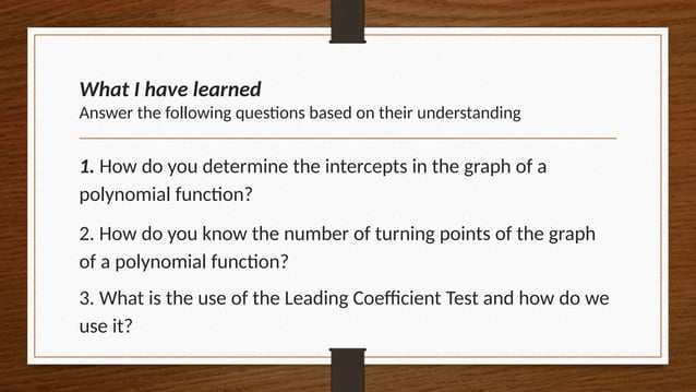 G10 Math Q2 Week 1- Graph of Polynomial Functions.pptx | Physics | Science