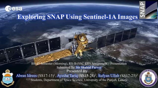 Exploration of snap using sentinal 1 images | PPTX