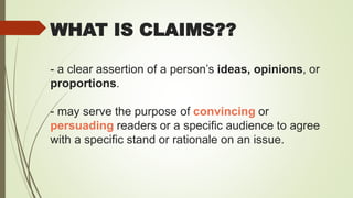 G10 MOLAVE ENGLISH REPORT. claims, facts policy and valeupptx | PPT