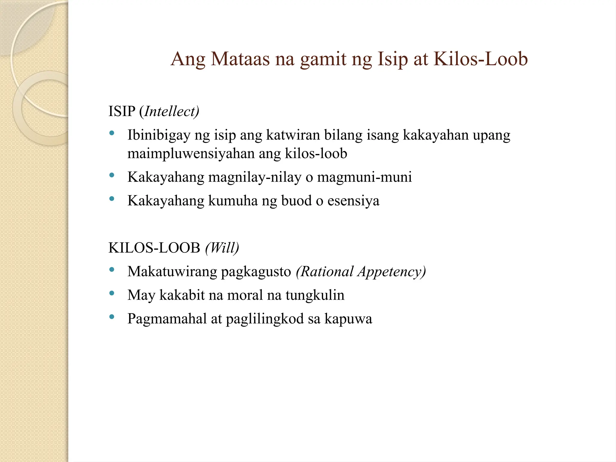 GRADE 10 POWERPOINT MODYUL 2 ISIP KILOS LOOB | PPTX