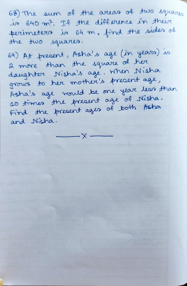 ICSE Grade 10 Mathematics Quadratic Equations in One Variable Worksheet ...