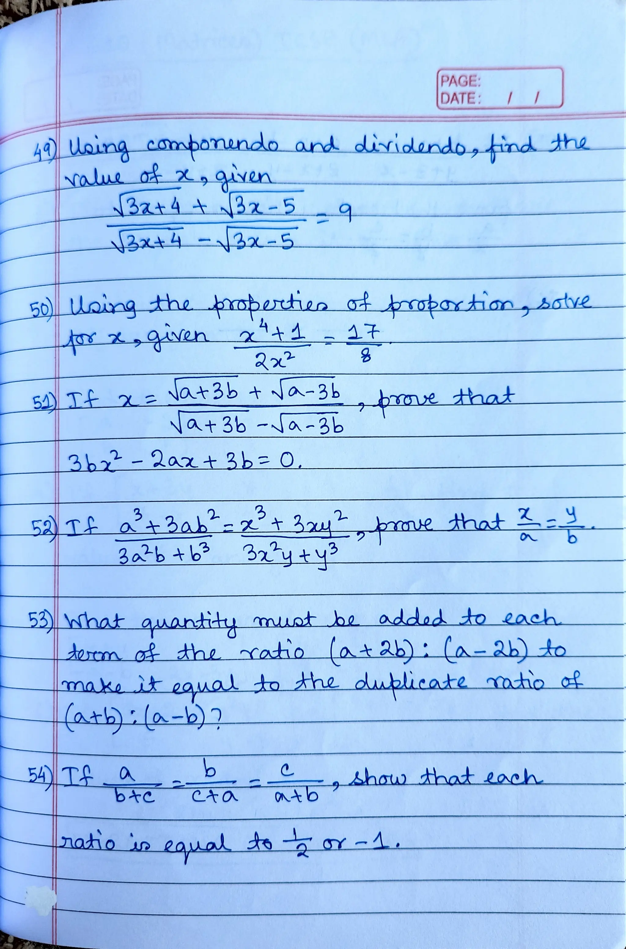 ICSE Grade 10 Mathematics Ratio and Proportion Worksheet (MLA) | PDF