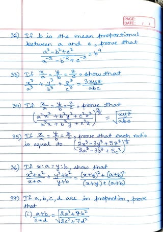 ICSE Grade 10 Mathematics Ratio and Proportion Worksheet (MLA) | PDF