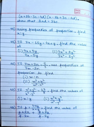 ICSE Grade 10 Mathematics Ratio and Proportion Worksheet (MLA) | PDF