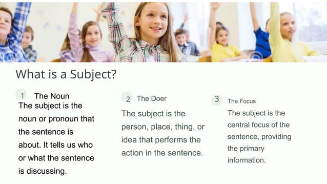 Learning about the Subject and Predicate | PPT