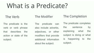 Learning about the Subject and Predicate | PPTX | Programming Languages | Computing