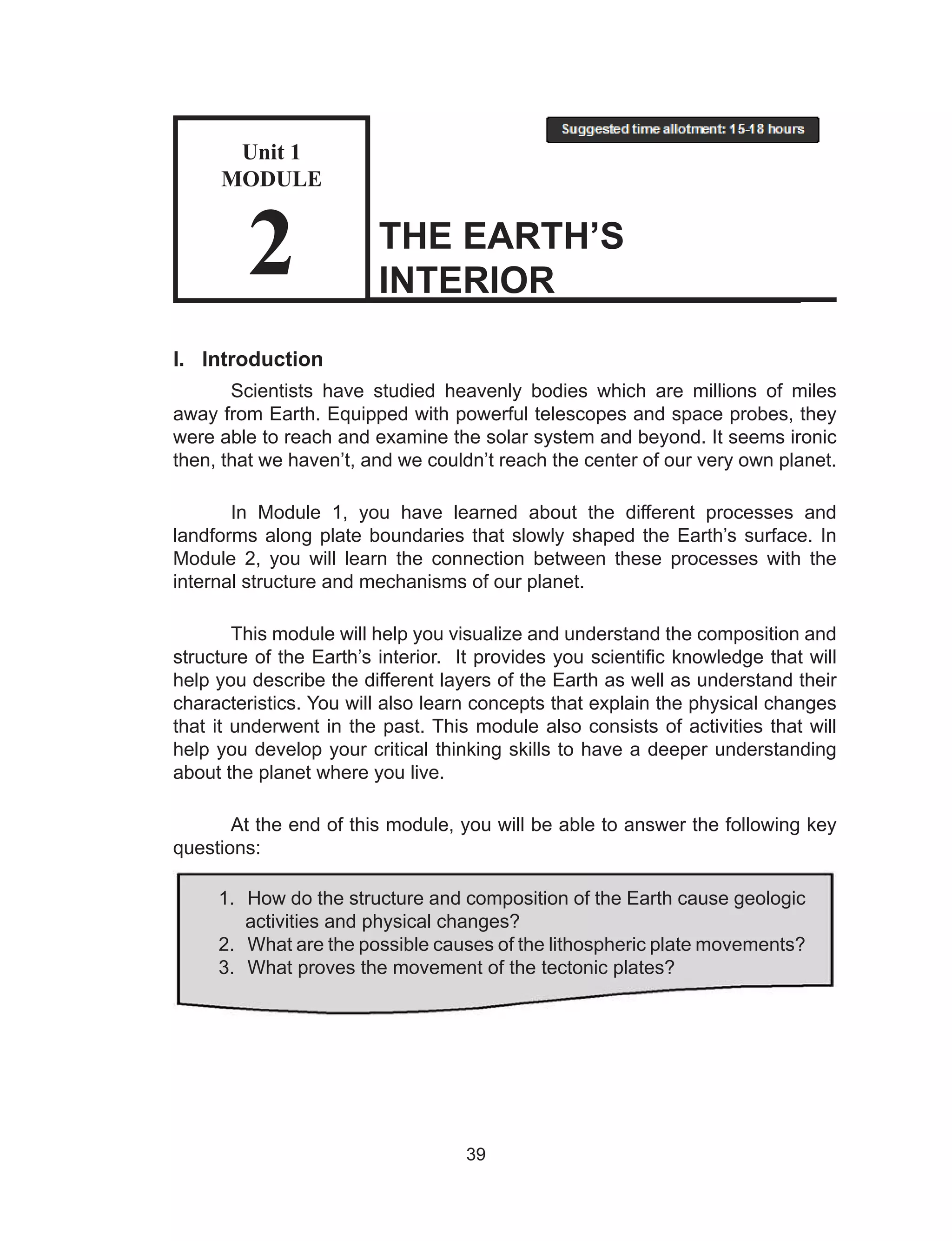 G10 Science :Earth and Space -Learner's Module 1st Quarter | PDF ...