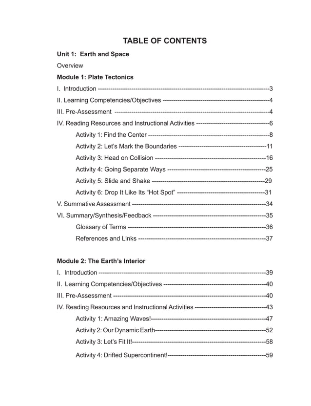 G10 Science :Earth and Space -Learner's Module 1st Quarter | PDF ...