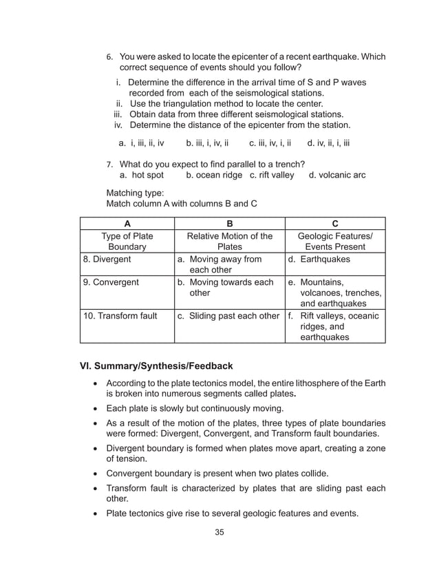 G10 Science :Earth and Space -Learner's Module 1st Quarter | PDF ...