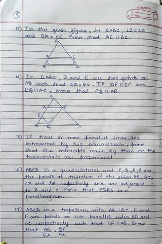 Grade 10 - CBSE - Triangles - Worksheet (RSA) | PDF