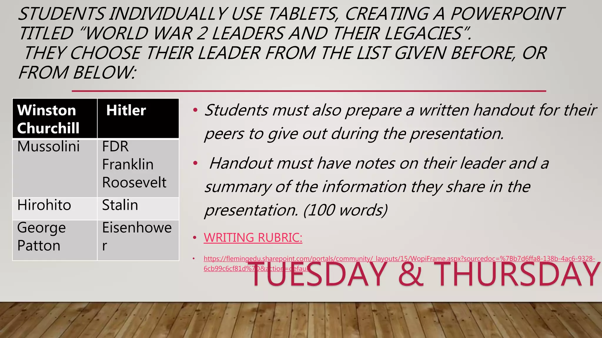 G10 war leaders powerpoint presentation & investigation (1) | PPT