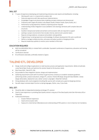 G10X Job Description | PDF