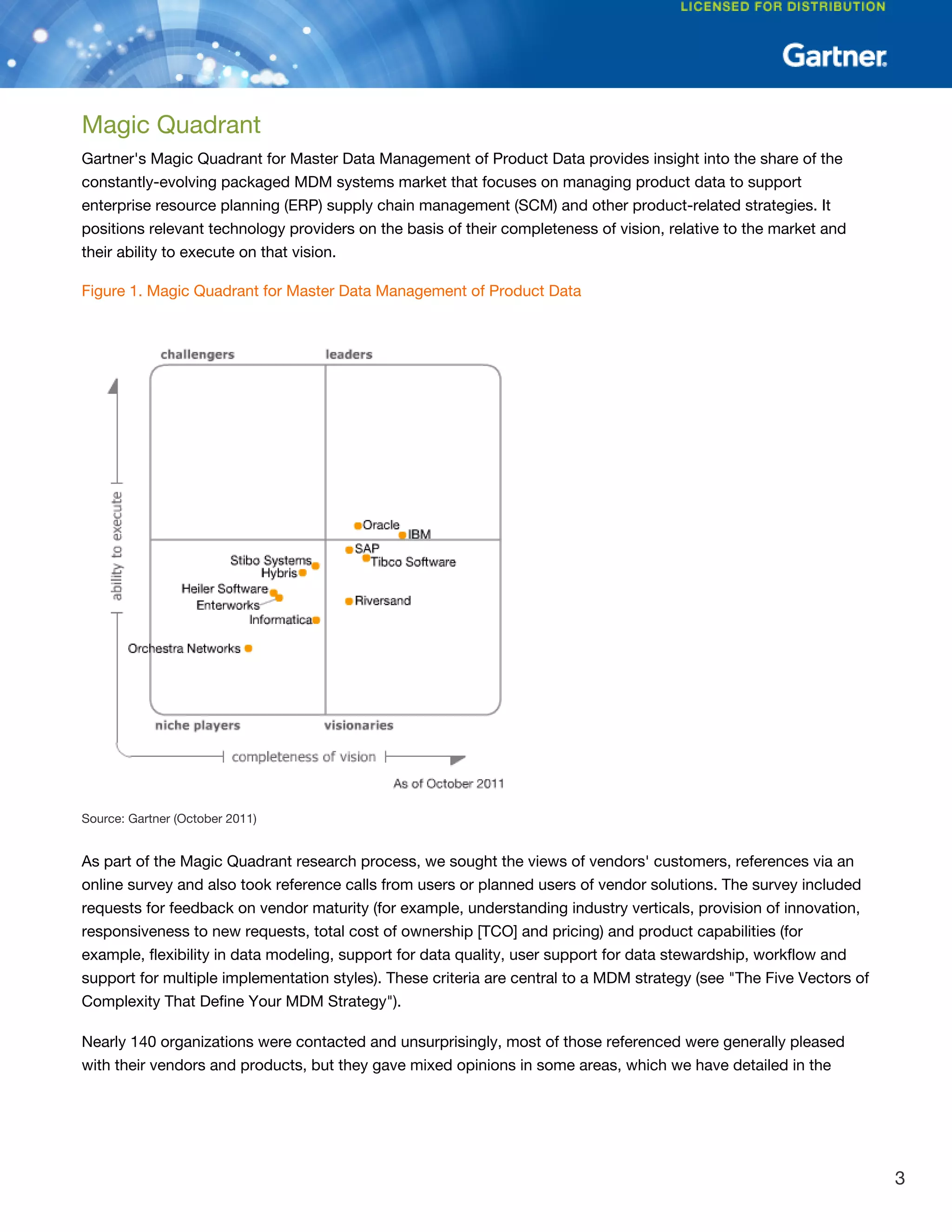 G11.2011 magic quadrant for mdm of product data solutions | PDF