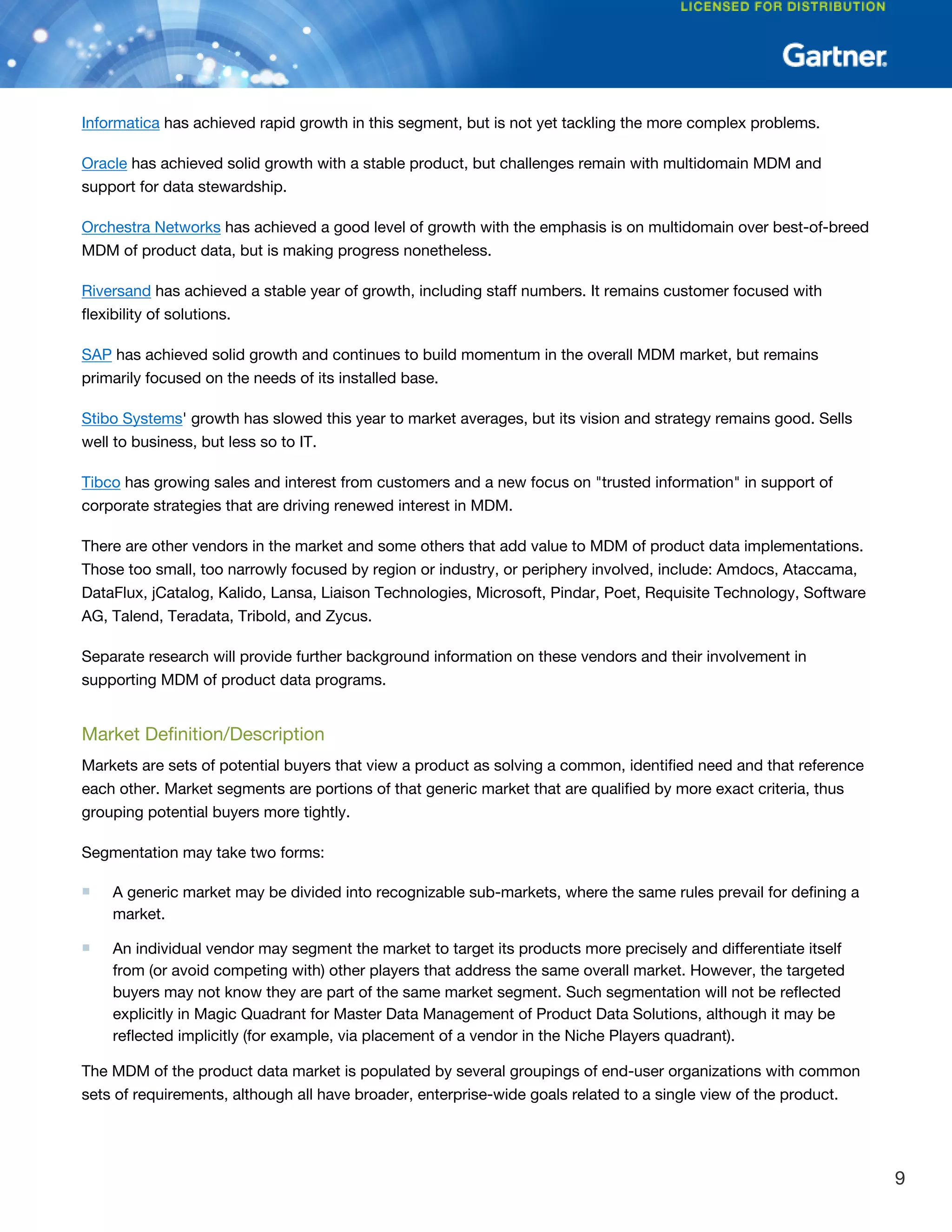 G11.2011 magic quadrant for mdm of product data solutions | PDF