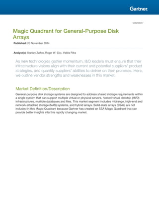 G11.2014 magic quadrant for general-purpose disk | PDF