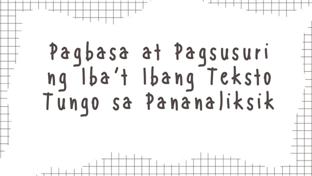 Pagbasa at Pagsusuri Grade 11 Second Sem | PPTX