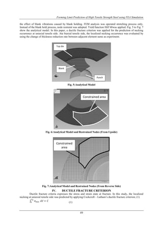 Forming Limit Prediction of High Tensile Strength Steel using FEA Simulation | PDF | Automotive ...